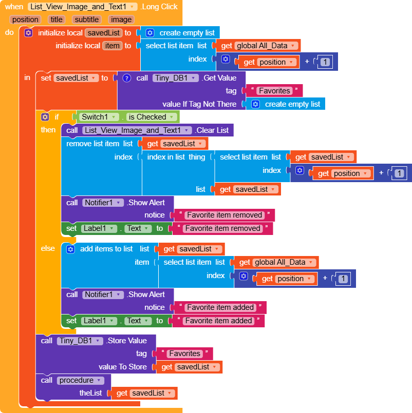Problem with adding Favorite button/switch - Discuss - Kodular Community