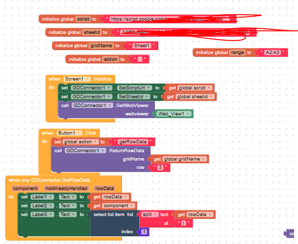 How to show data on label with gdconnector aix from google spreadsheet - Discuss - Kodular Community