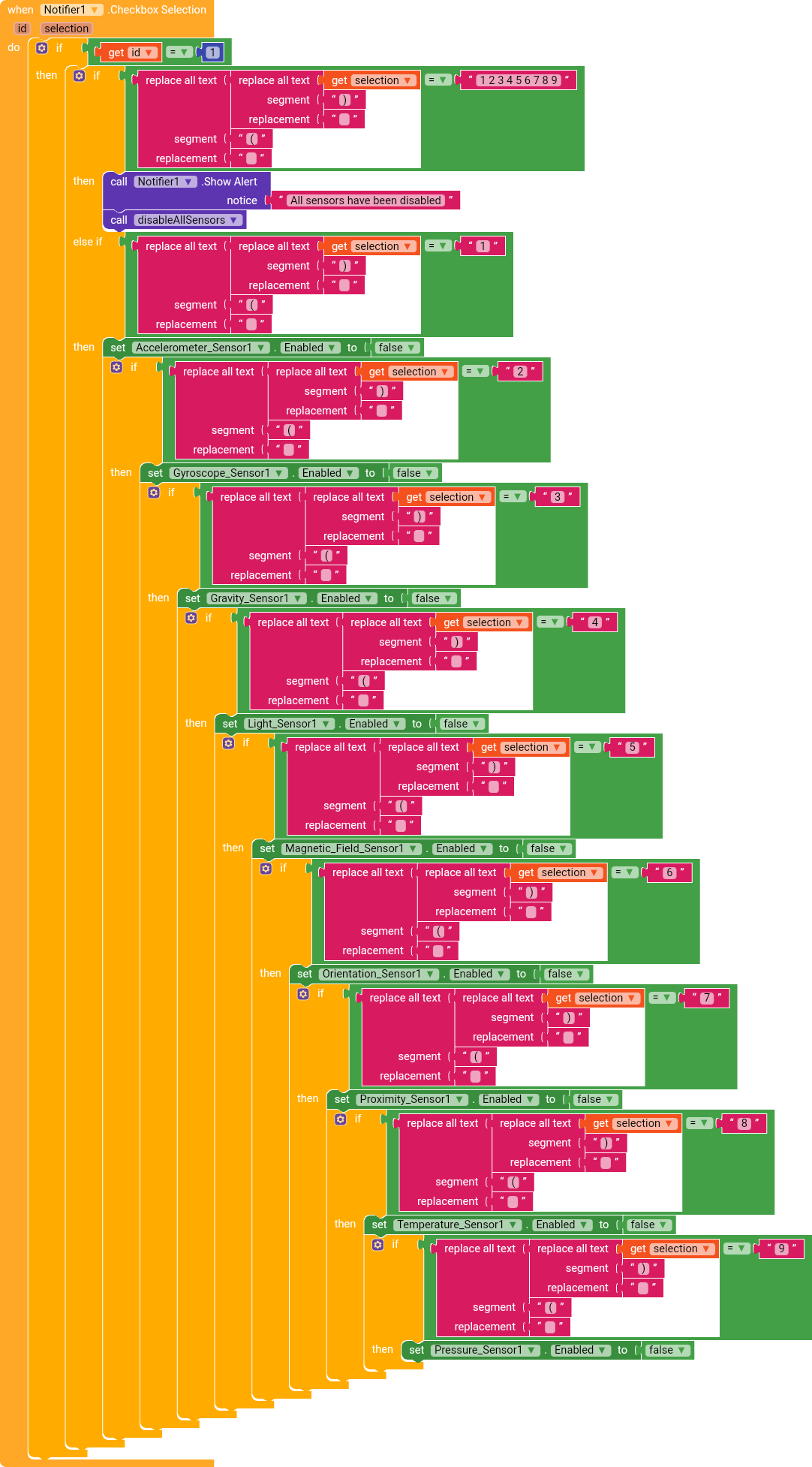 Multiple Checkbox for disabling sensors - Discuss - Kodular Community