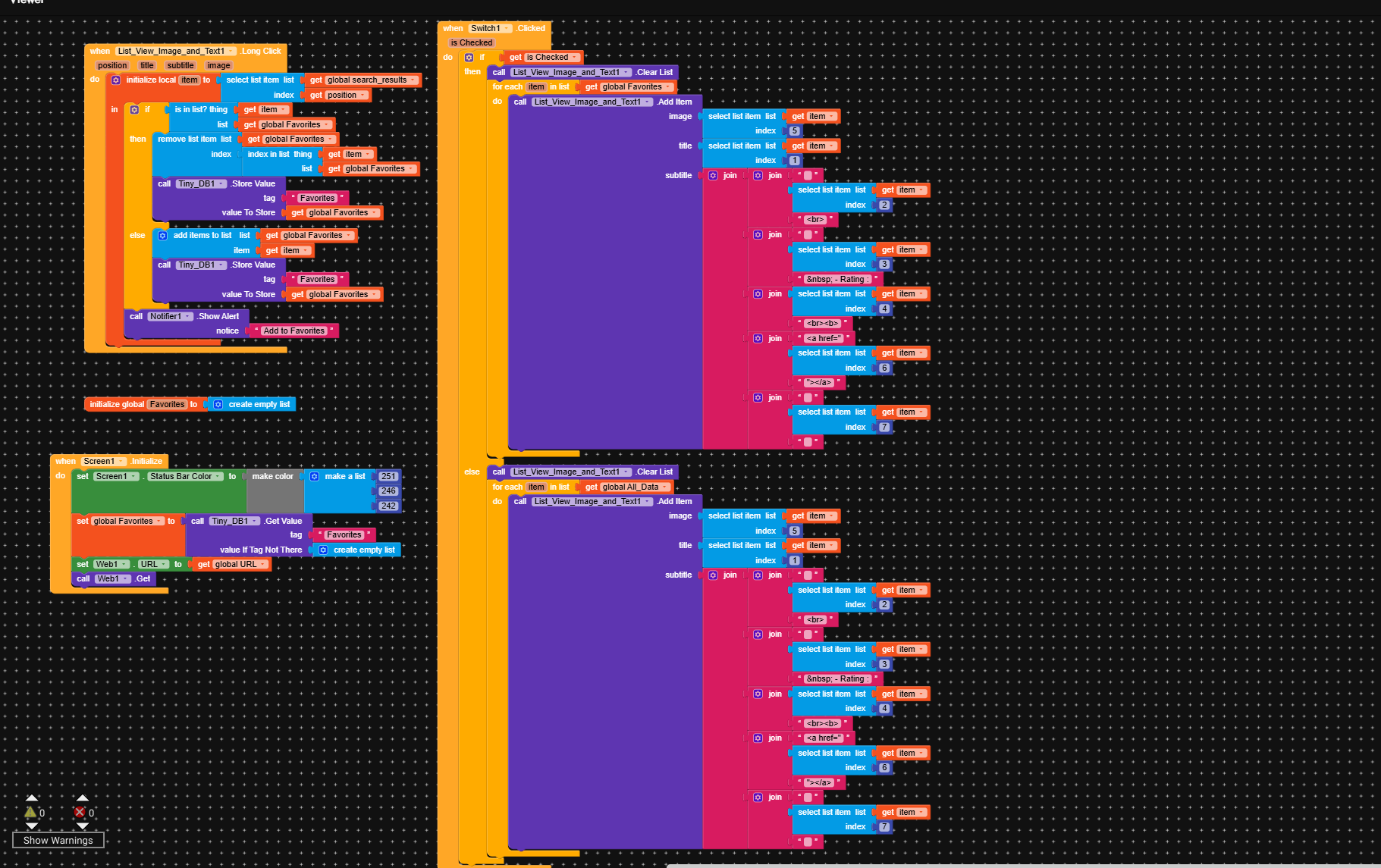 Problem with adding Favorite button/switch - Discuss - Kodular Community