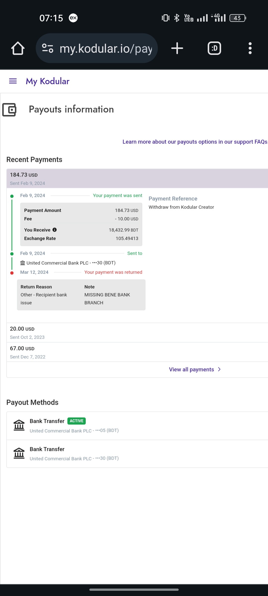 Payment was returned - Ad Manager - Kodular Community