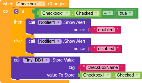 Checkbox, i dont know to create tinydb for checkbox - Discuss - Kodular Community