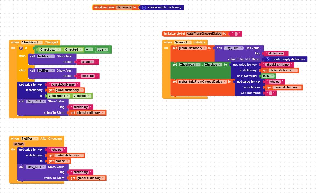 Checkbox I Dont Know To Create Tinydb For Checkbox Discuss Kodular Community