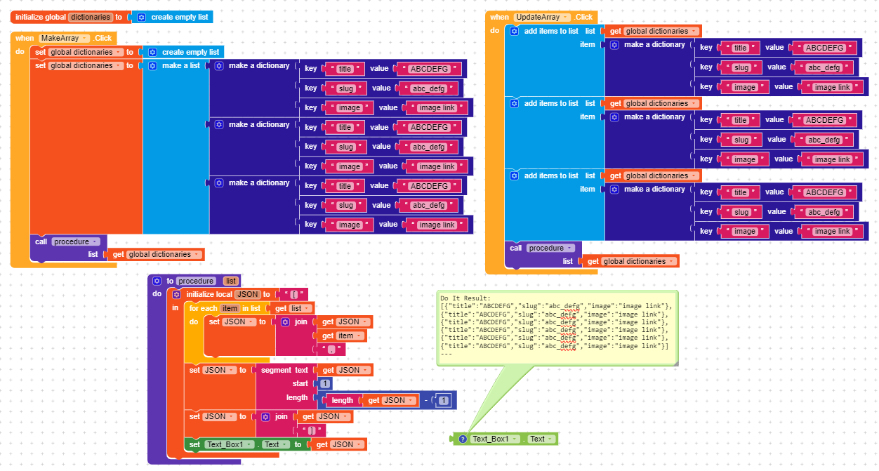 How to make array list using Dictionaries - Discuss - Kodular Community