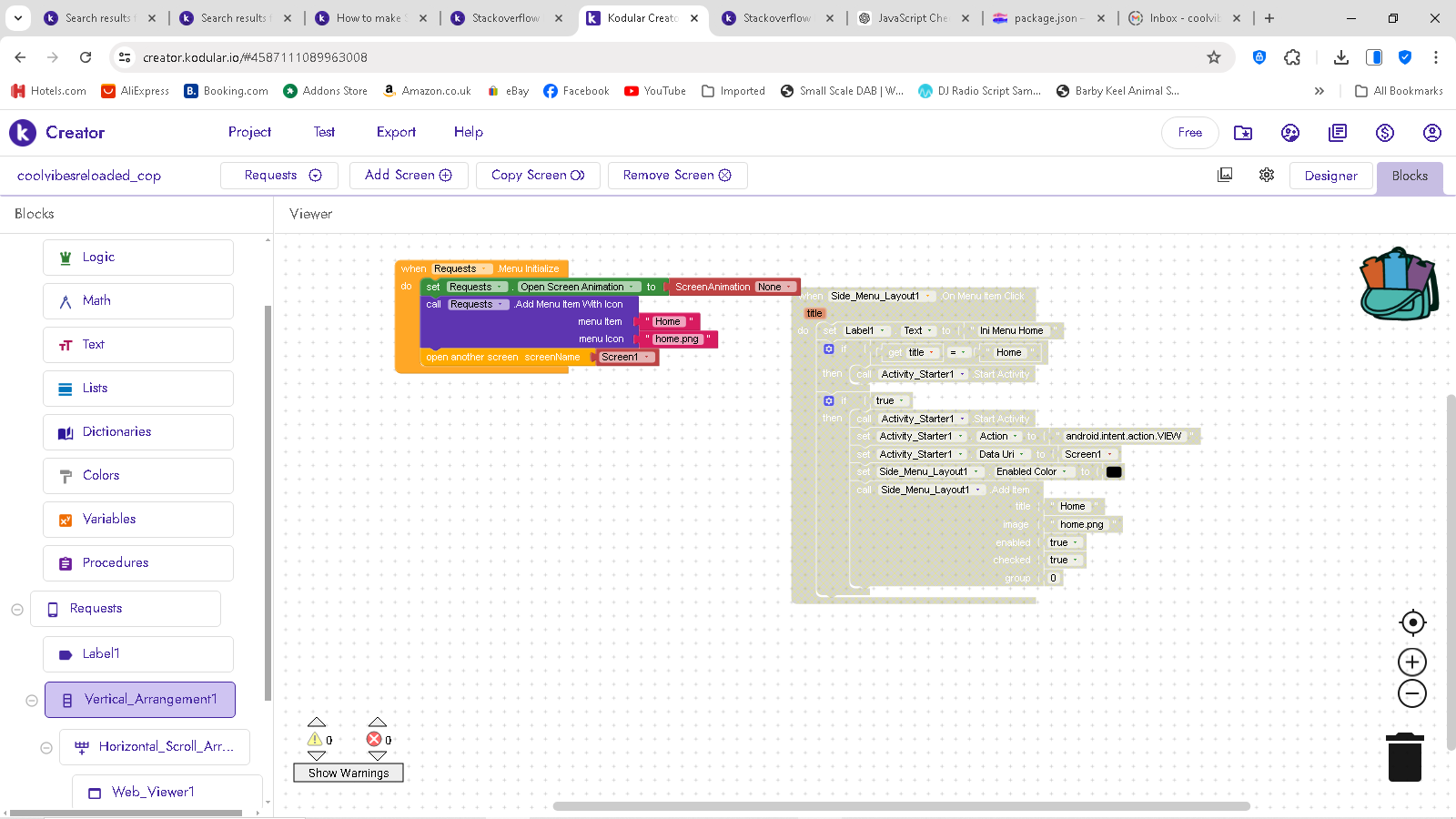 Stackoverflow Error when testing button in app - Discuss - Kodular ...