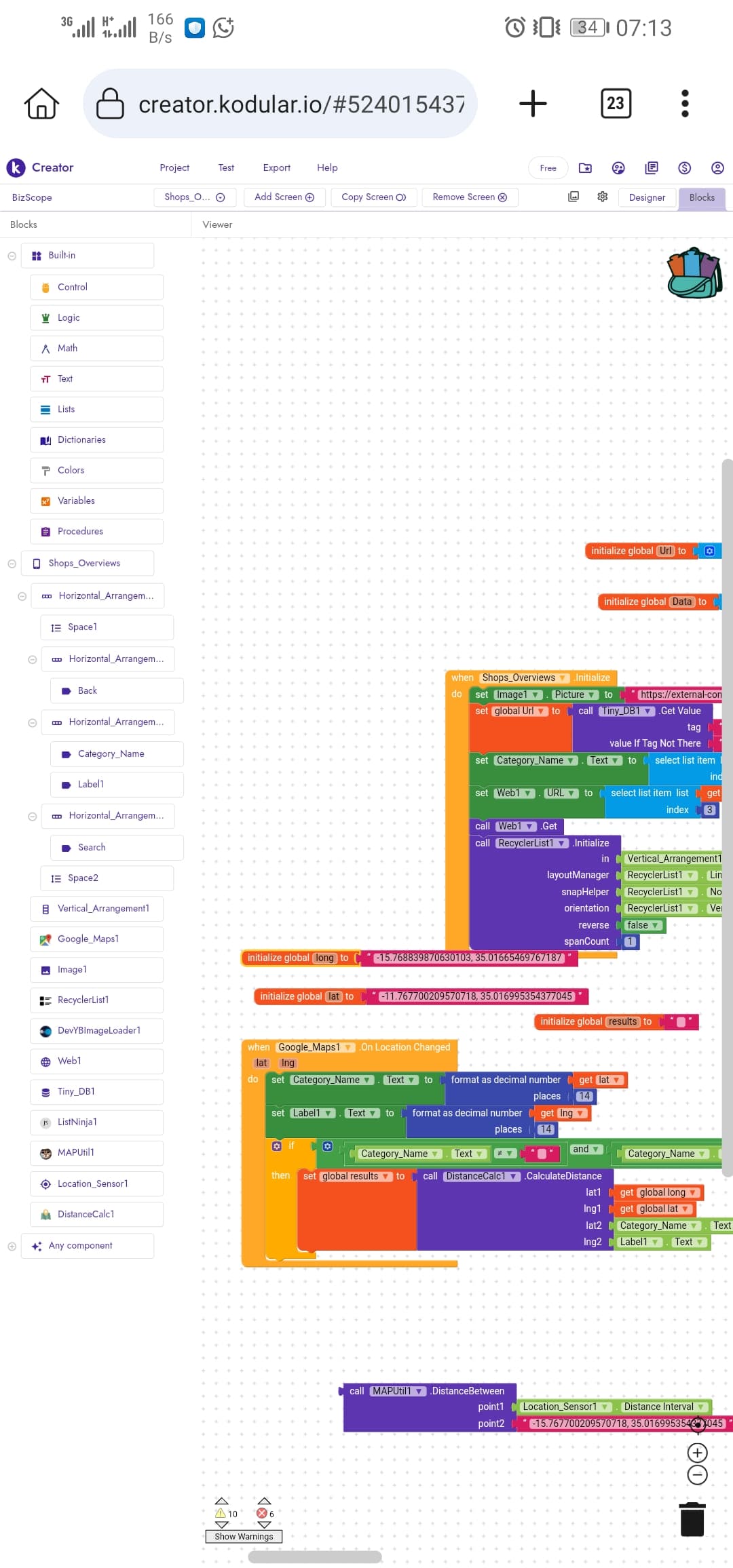 How to calculate distance between user's location and a fixed coordinate? - Discuss - Kodular ...